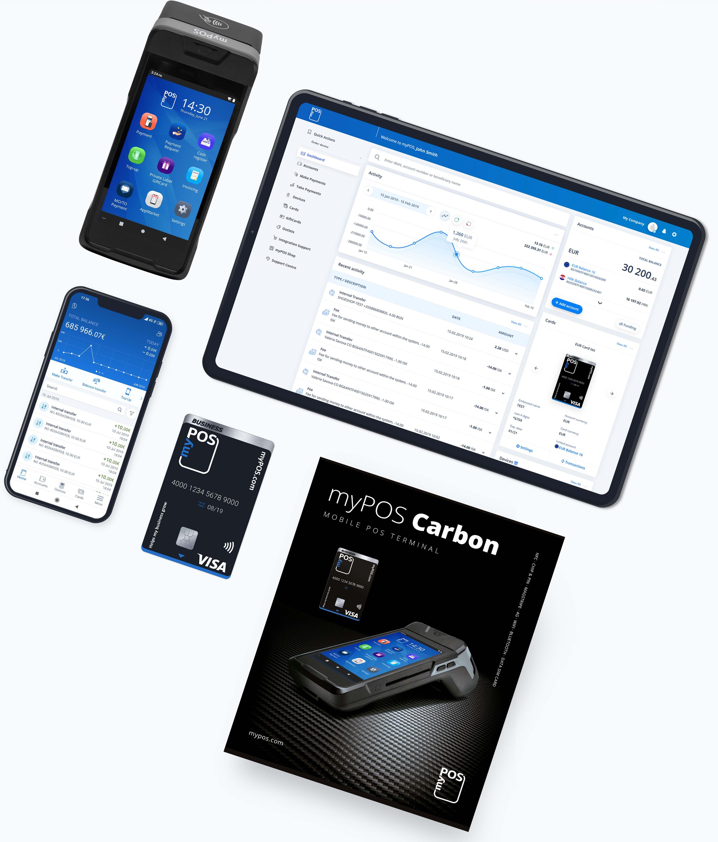 Payment terminal for your business | myPOS Carbon